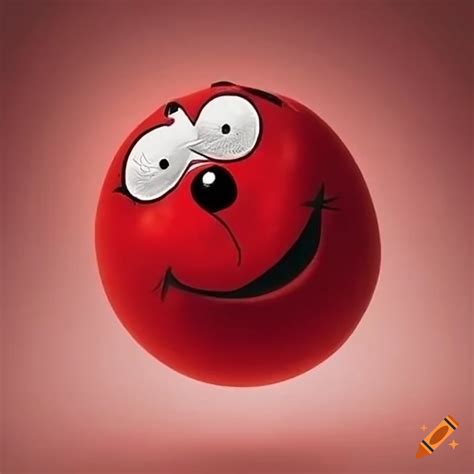 Palla Rossa Rimbalzante Con Faccia Sorridente On Craiyon