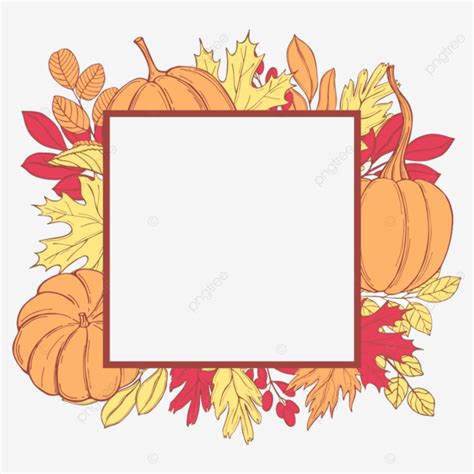 Autumn Leaves Frame Vector Art PNG Vector Frame With Hand Drawn Autumn