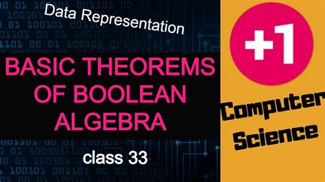 basic theorems of boolean algebra chapter 2 data representation explained in മലയാളം