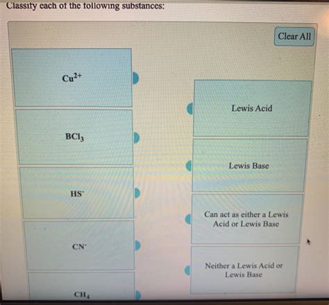 Solved Classify Each Of The Following Substances Clear All Chegg