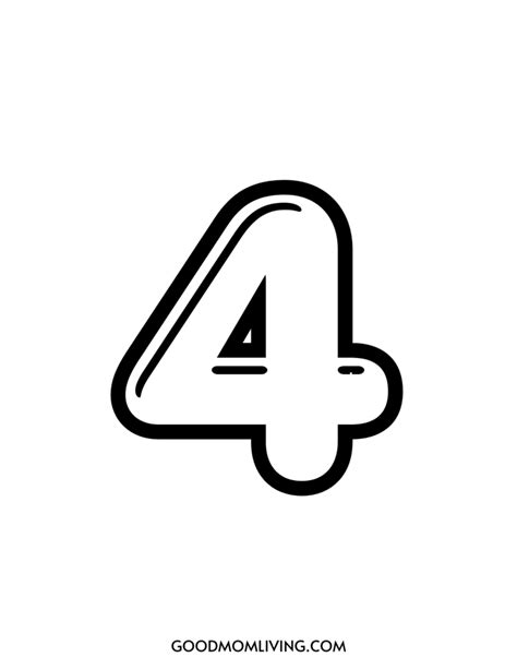 Bubble Number 4 Printable Number 4 Bubble Number Good Mom Living