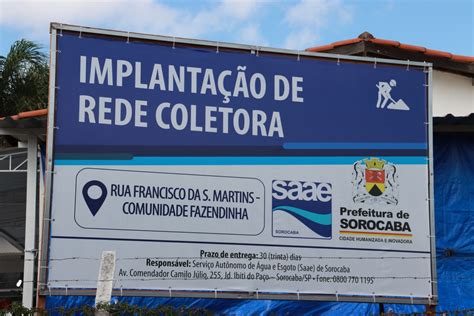 Saae Sorocaba inicia instalação de rede de saneamento na Comunidade