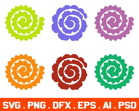 Rolled Flower Svg Flower Templates Png Paper Flowers Cardstock