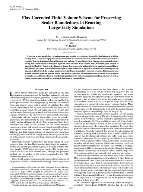 pdf flux corrected finite volume scheme for preserving scalar boundedness in reacting large