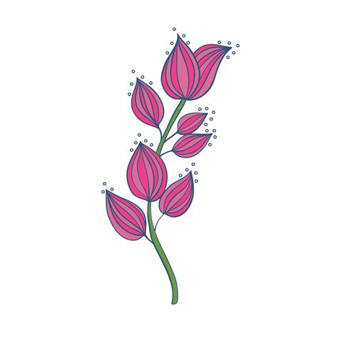 Beautiful Romantic Botanical Collection With Flowers Leaves Floral