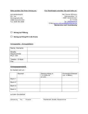 Ausfüllbar Online Antrag auf Genehmigung zur Vornahme von Eingriffen in