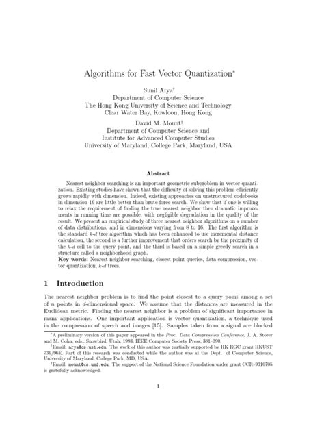 algorithms for fast vector quantization proc data compression conference j a storer pdf