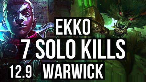 EKKO Vs WARWICK JNG 18 2 14 Legendary 7 Solo Kills 500 Games