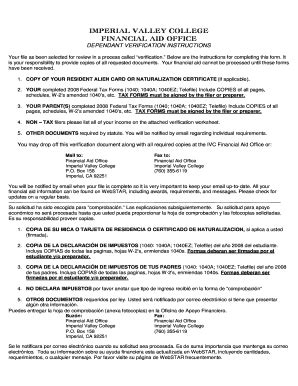 Fillable Online 0910 Dependent Verification Forms Pdf Imperial Valley