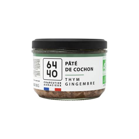 Pâté pur porc BIO au thym et gingembre Maison Agour Etxea