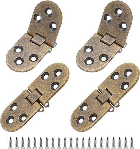 Cjueiom 4PCS Folding Table Hinge With Screws 180 Degree Hinge Round