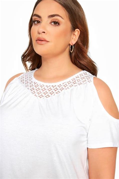 White Cold Shoulder Top Plus Sizes 16 To 36 Yours Clothing