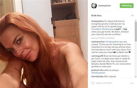 Lindsay Lohan Posts Topless Selfie To Embrace Her Wrinkles And