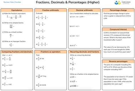 Free Maths Revision Mats Gcse Revision