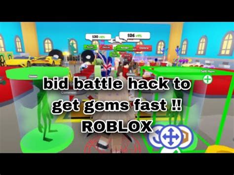 BID BATTLES HACK TO GET GEMS FAST ROBLOX YouTube