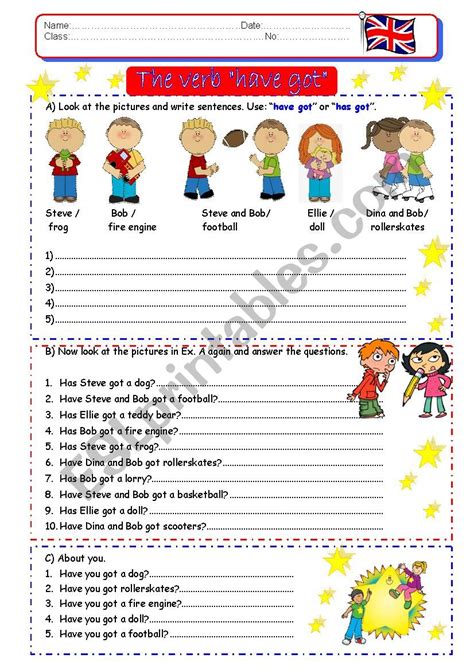 Have Got Practice Esl Worksheet By Vickyvar