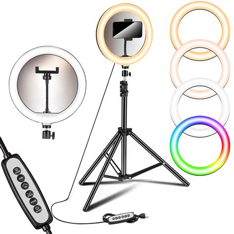 LAMPA PIERŚCIENIOWA LED RING RGB ZE STATYWEM DO ZDJĘĆ FILMÓW SELFIE