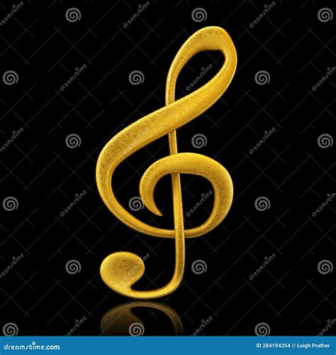 Nota Musical Dorada 3d Renderizado Stock de ilustración Ilustración