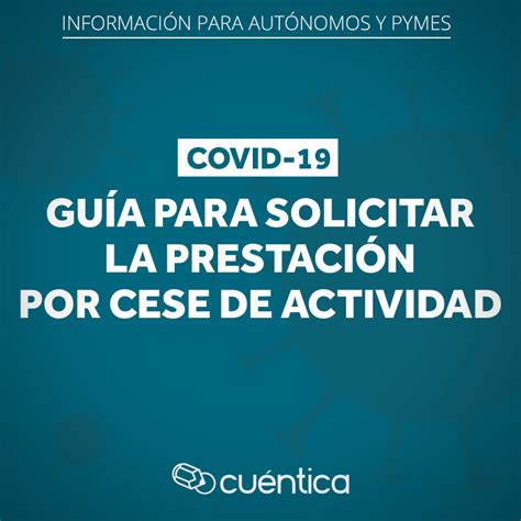 Guía para solicitar la prestación por cese de actividad por el