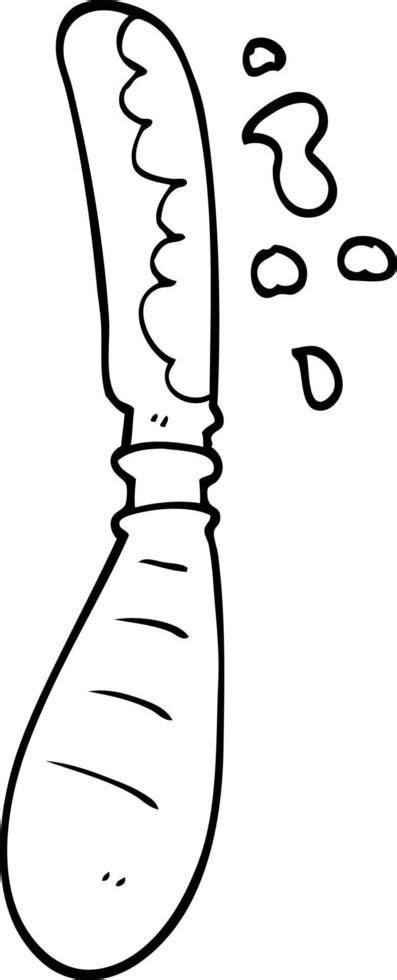 Line Drawing Cartoon Jam Spreading Knife 12169824 Vector Art At Vecteezy