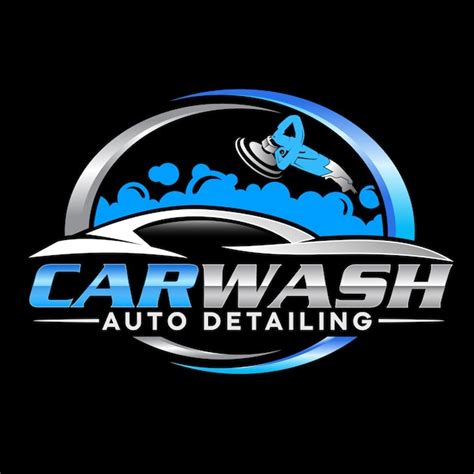 Diseño de logotipo de lavado de autos y detalles móviles automáticos