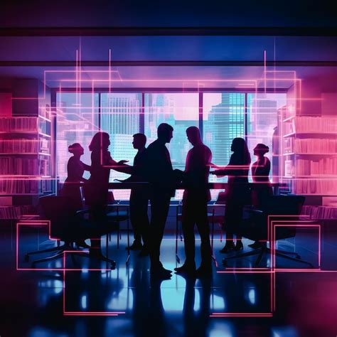Silueta De Personas Trabajando Juntas En La Oficina Foto Premium