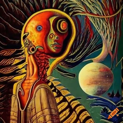 Artistic Depiction Of Droid Beings In Vast Mathematical And Lucid
