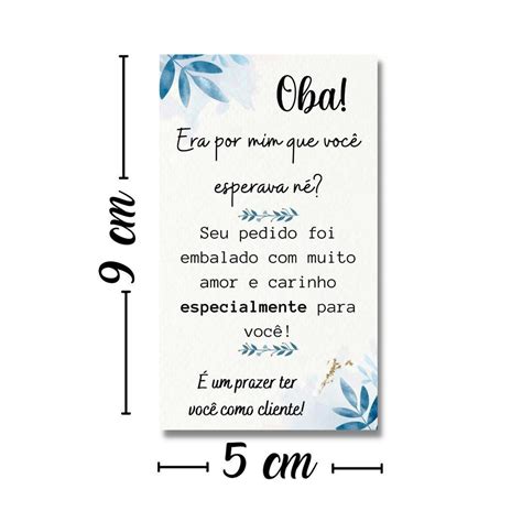 Kit Cart O Tag Agradecimento Cliente Pela Compra Oba Submarino