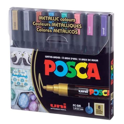 POSCA PC 5M Medium Metallic Color Paint Marker Set 8 Color 292045000