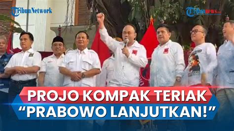 Teriakan Prabowo Lanjutkan Dari Relawan Projo Seusai Deklarasikan