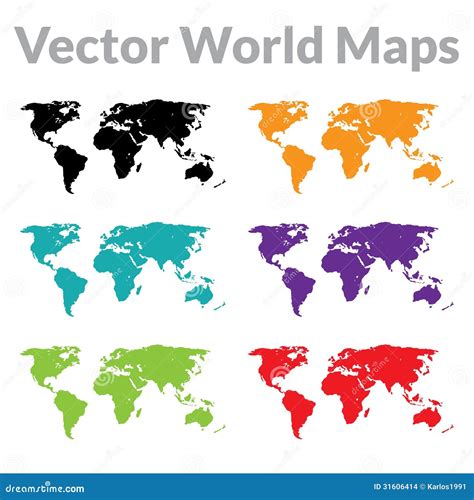 Vector World Map Stock Vector Illustration Of North 31606414