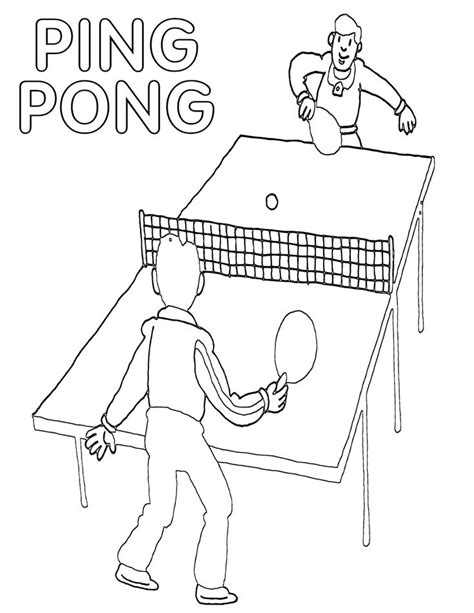 Free Table Tennis Coloring Pages Pdf To Print Coloringfolder