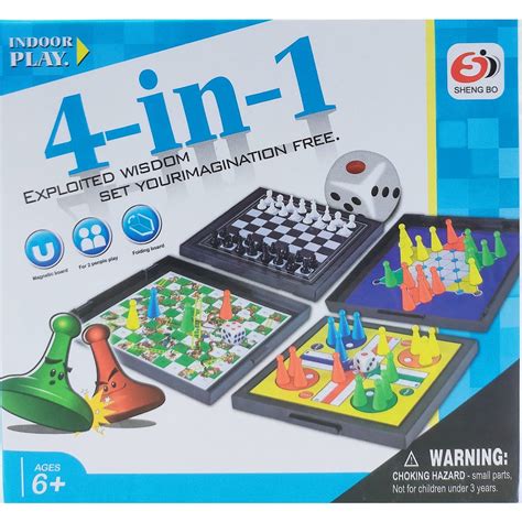 Jual Mainan Board Game Catur Magnet Magnetic 4 In 1 Ular Tangga Ludo