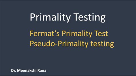 primality testing part 1 fermat s primality test pseudo primality test youtube