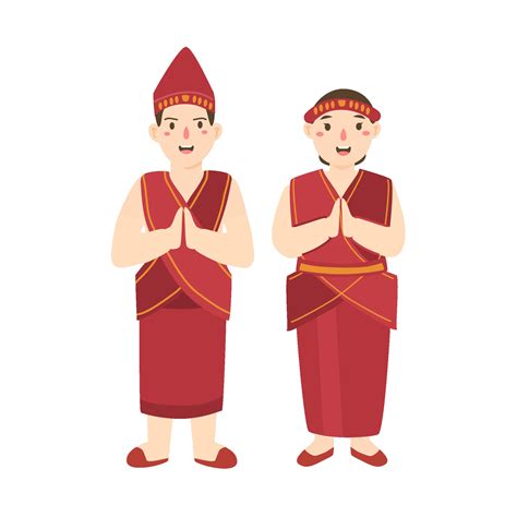 Couple Wear Batak Toba Indonesian Traditional Clothes 27477126 Vector