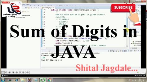 Find Out Sum Of Digits In Given Number Java Program Java Coding