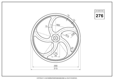 STUDYCADCAM 2D CAD 연습 276 PDF Payhip in 2024 Autocad tutorial