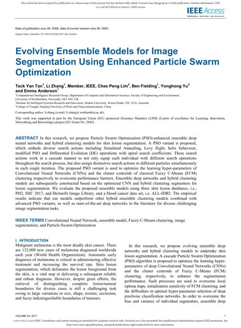 pdf evolving ensemble models for image segmentation using enhanced particle swarm optimization