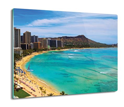 szklana osłona splashback Morze miasto plaża 60x52 ArtprintCave