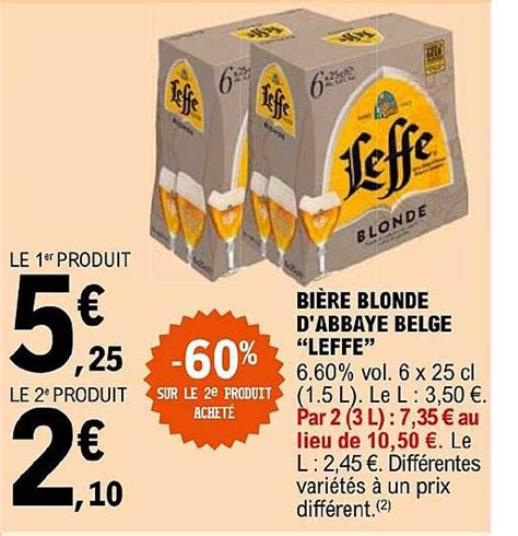 Promo Bière Blonde D abbaye Belge leffe chez E Leclerc iCatalogue fr
