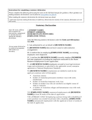 Statutory Declaration Template Docx Kb Jobs Victoria Doc