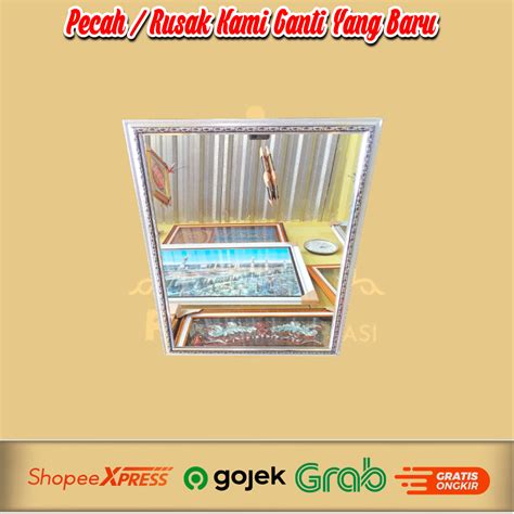 Jual Kaca Cermin Dinding Cermin Gantung Bingkai Silver Ukuran X