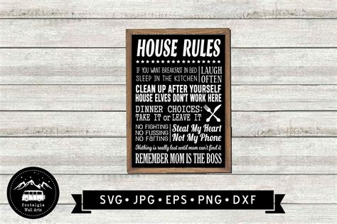 Funny House Rules Sign Svg House Warming T Funny Wall Etsy Canada
