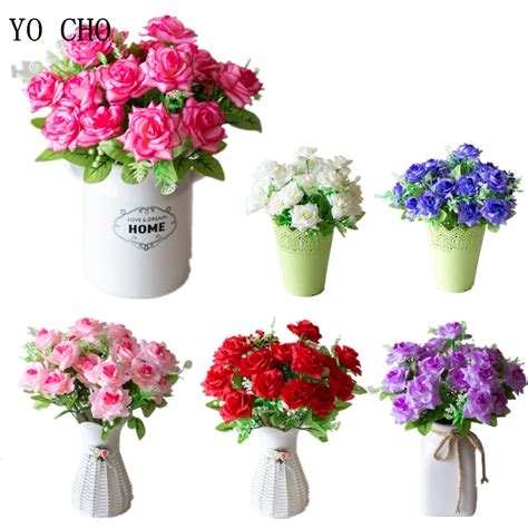 YO CHO ramo de peonías de 6 cabezas flores artificiales de seda de