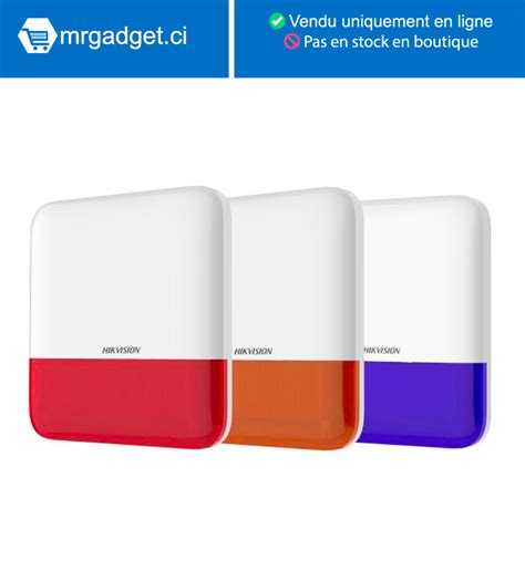 Hikvision DS PS1 E WE sirène extérieure sans fil orange 110 décibels