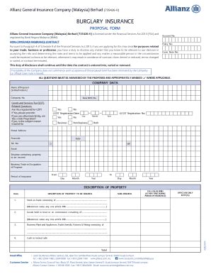 Fillable Online Allianz General Insurance Company Malaysia Berhad