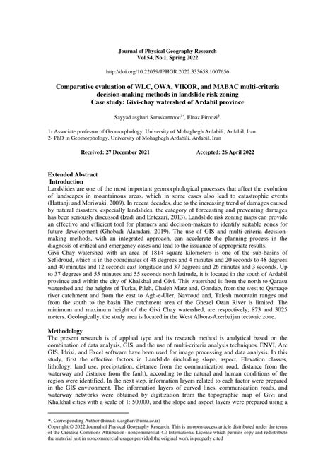 pdf comparative evaluation of wlc owa vikor and mabac multi criteria decision making