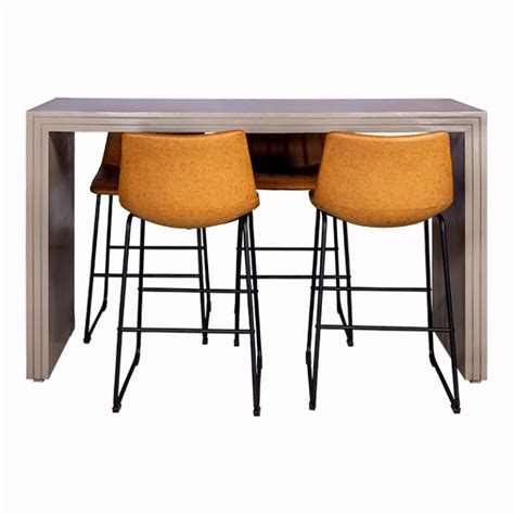 Mesa Bistrô Retangular Capuccino e Banqueta Barretos Inovar Festas