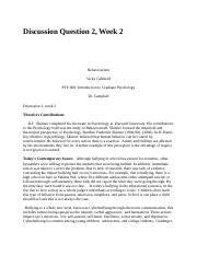Week Two Dq Psy 600 Docx Discussion Question 2 Week 2 Behaviourism
