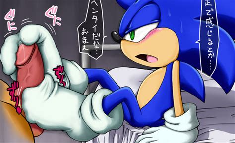 Rule 34 Anthro Blue Blue Fur Blush Comic Feet Footjob Footwear Furry Gay Hedgehog Human